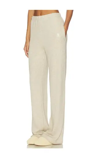 Eterne Oversized Wide Leg Sweatpant - Heather Oatmeal