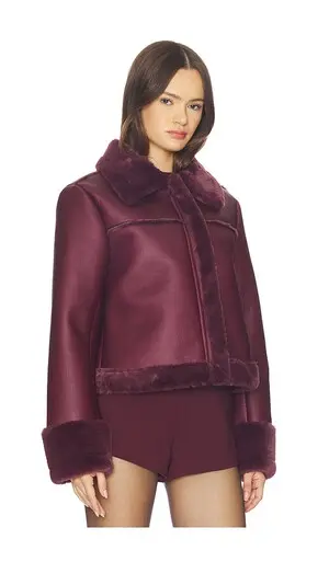 Superdown Sasha Faux Leather Jacket - Oxblood