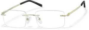 Zenni Rectangle Titanium Rimless Eyeglasses - Gold