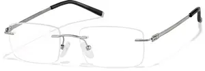 Zenni Rectangle Titanium Rimless Eyeglasses - Silver