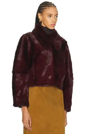 BY MALENE BIRGER Rowani Fur Jacket - Cabernet