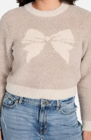 Guess Bow Jacquard Crop Sweater