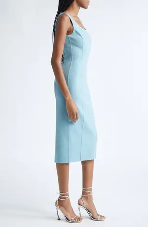 Michael Kors Stretch Wool Blend Crepe Sheath Dress
