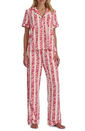 Splendid Short Sleeve Pajamas - Filtered Heart Stripe