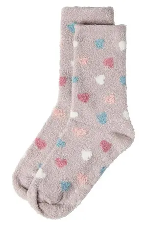 MEMOI All Over Hearts Lavender Infused Crew Socks