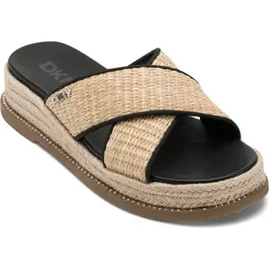 Dkny Berris Cross Band Slide Sandal - Natural/black