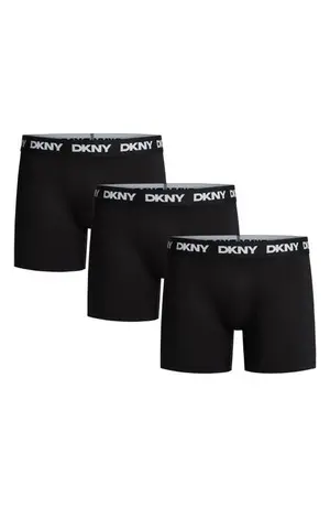 Dkny 3-pack Soft Touch Boxer Briefs - Black/black/black