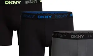 Dkny 3-pack Eco Active Boxer Briefs - Jet Black/lime Punch/grey