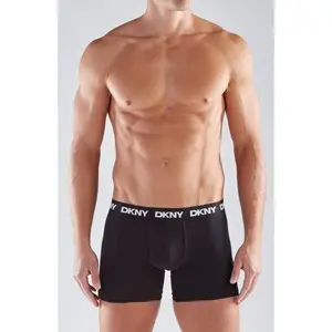 Dkny 3-pack Stretch Cotton Boxer Briefs - Black/black/black