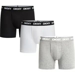 Dkny 3-pack Stretch Cotton Boxer Briefs - Black/bright White/grey Hthr