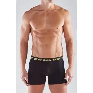 Dkny 3-pack Stretch Cotton Boxer Briefs - Jet/black Lime Punch/greyhtr