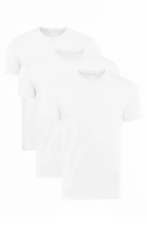 Dkny 3-pack Stretch Cotton Crewneck T-shirts - Bright White