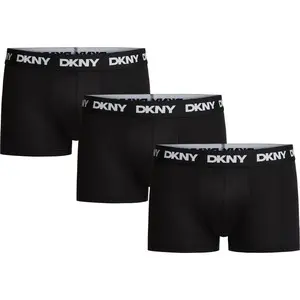 Dkny 3-pack Ultralight Microfiber Mesh Trunks - Black/black/black