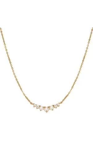 MADE BY MARY Crescent Pearl Necklace - Gold Vermeil