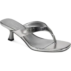 Dkny Sculptural Heel Flip Flops - Nickel