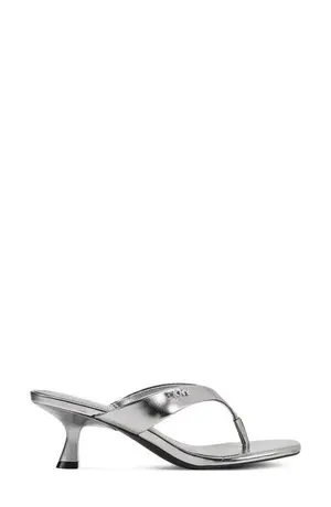 Dkny Sculptural Heel Flip Flops - Nickel