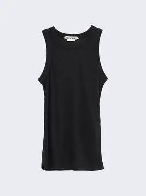 JW Anderson Sheer Ribbed Tank Top - Black