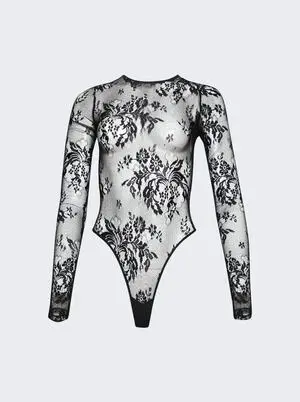 Wardrobe.NYC Lace Bodysuit - Black