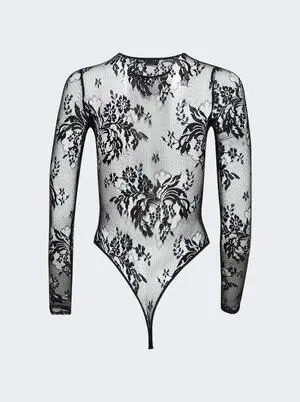 Wardrobe.NYC Lace Bodysuit - Black