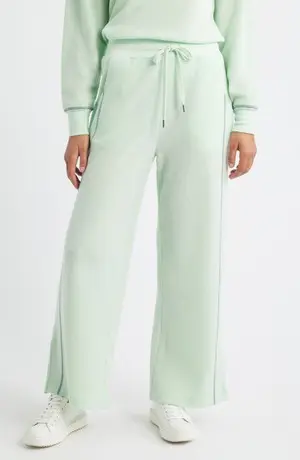 CITY BLUES Contrast Stitch Waffle Knit Lounge Pants - Mint