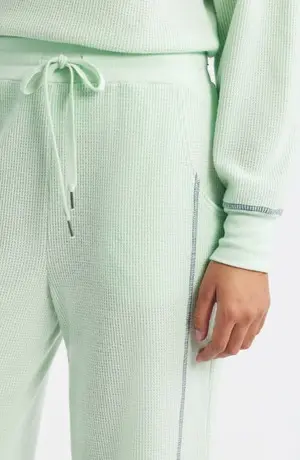 CITY BLUES Contrast Stitch Waffle Knit Lounge Pants