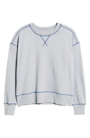 CITY BLUES Contrast Stitch Waffle Knit Sweatshirt