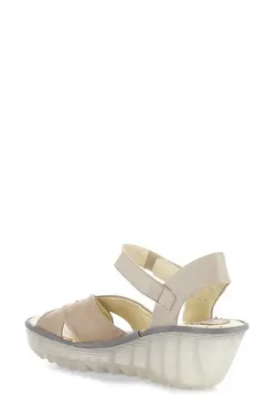 Fly London Yorg Platform Wedge Sandals - Taupe