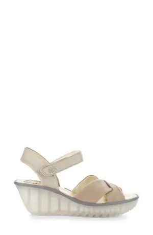 Fly London Yorg Platform Wedge Sandals - Taupe