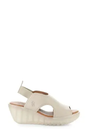 Fly London Liku Slingback Platform Wedge Sandal - Taupe