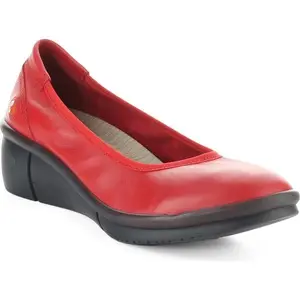 Fly London Platform Wedge Pumps - 003 Cherry Red