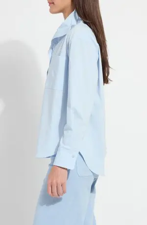 Lyssé Tulsi Funnel Neck Button-up Shirt