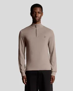 LYLE & SCOTT Merino Quarter Zip Sweater - Cinder