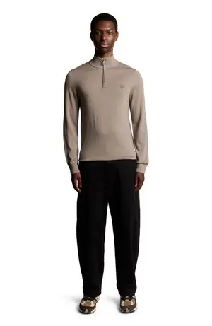 LYLE & SCOTT Merino Quarter Zip Sweater - Cinder