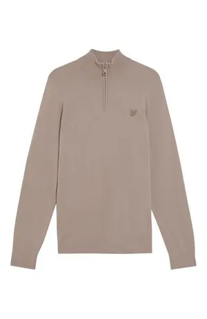 LYLE & SCOTT Merino Quarter Zip Sweater - Cinder