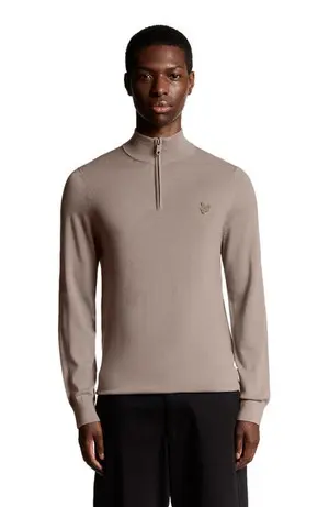 LYLE & SCOTT Merino Quarter Zip Sweater - Cinder