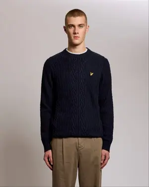 LYLE & SCOTT Ribbed Cable Knit Long Sleeve Sweater