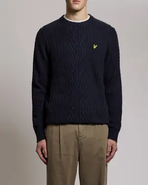 LYLE & SCOTT Ribbed Cable Knit Long Sleeve Sweater
