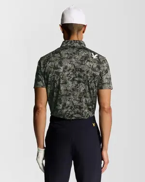 LYLE & SCOTT Golf Digital Floral Polo Shirt - Jet Black