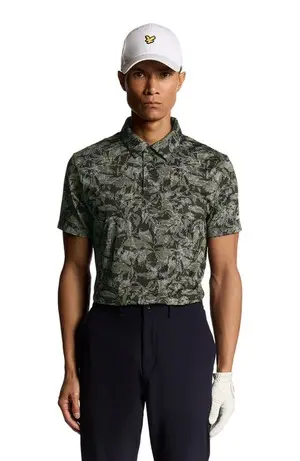 LYLE & SCOTT Golf Digital Floral Polo Shirt - Jet Black