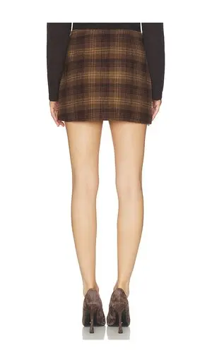 Astr The Label Harley Plaid Belted Skirt