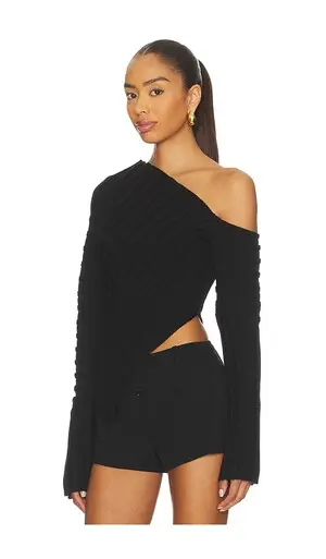 Cult Gaia Jaidan Knit Top - Black