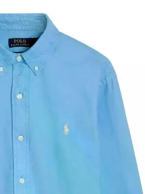 Polo Ralph Lauren Button Embroidered-logo Shirt - Blue