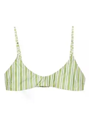 Faithfull The Brand Harper Striped Bikini Top - Green