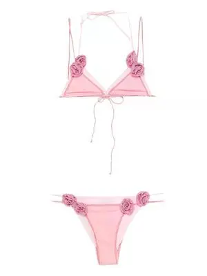 Oseree Mesh Two-piece Bikini - Pink