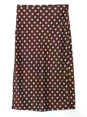 Posse Polka-dot Midi Skirt - Brown