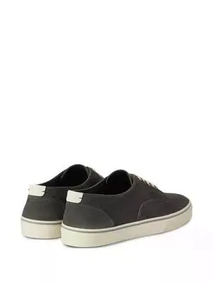 Brunello Cucinelli Reversed Calfskin Lace-up Sneakers - Grey