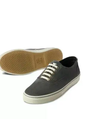 Brunello Cucinelli Reversed Calfskin Lace-up Sneakers - Grey