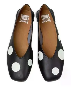 Camper Casi Myra Polka-dot Ballerinas - Black