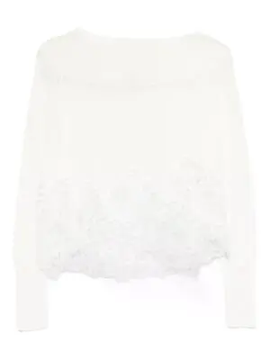 Ermanno Scervino Lace-detail Sweater - White
