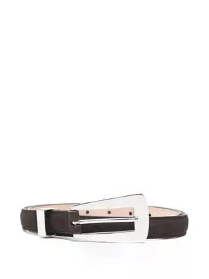 Khaite Lucca Suede Belt - Brown